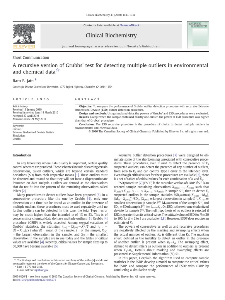 Grubbs Test For Outlier Detection Outlier Type I And Type Ii Errors