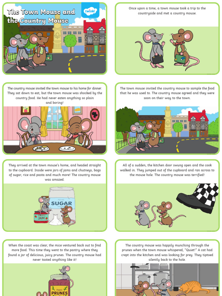 Town Mouse vs Country Mouse Tale | PDF | Mouse