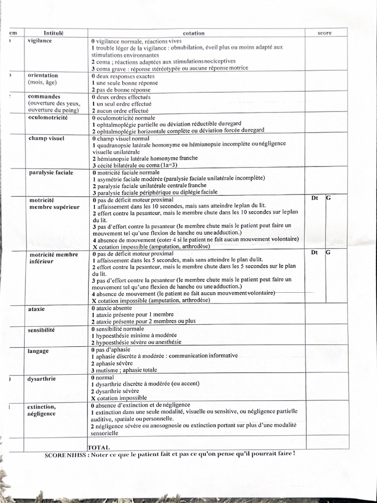 Score Nihss 2 | PDF