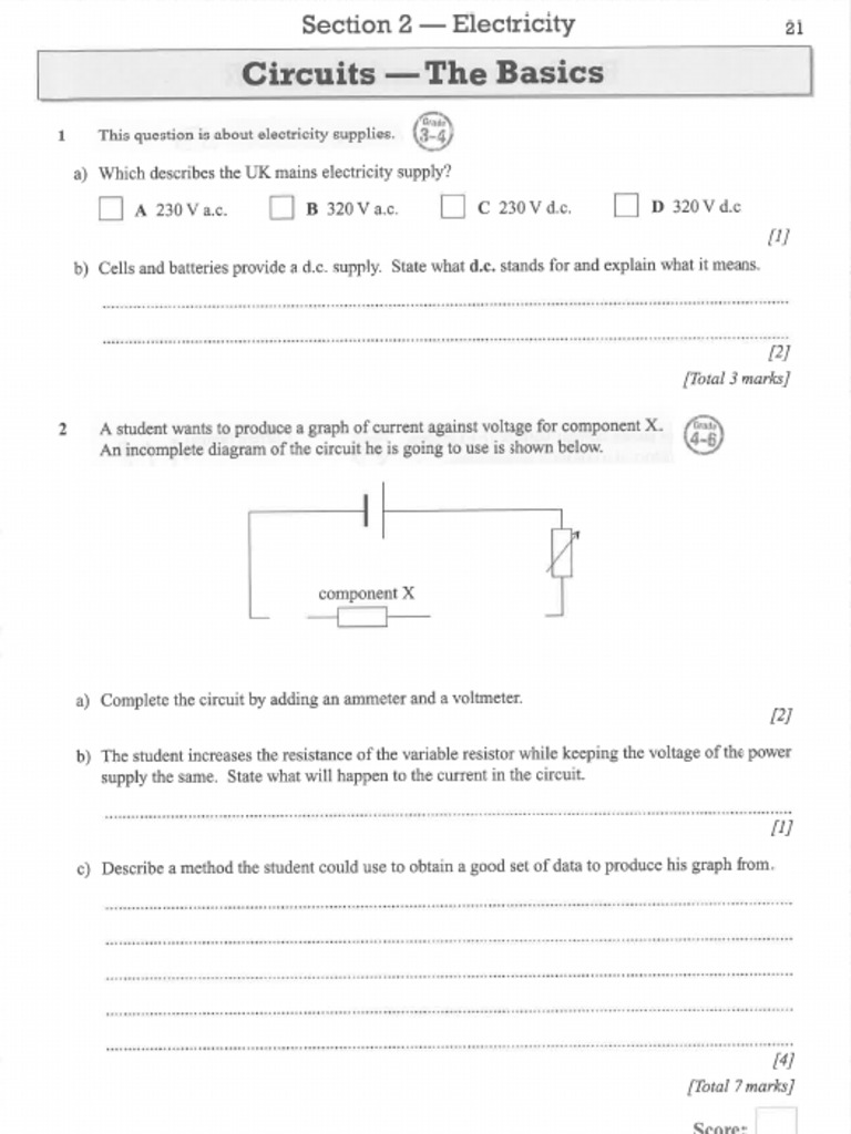 Electricity Workbook | PDF