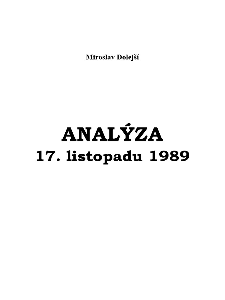 Analyza 17 Listopadu 1989 | PDF