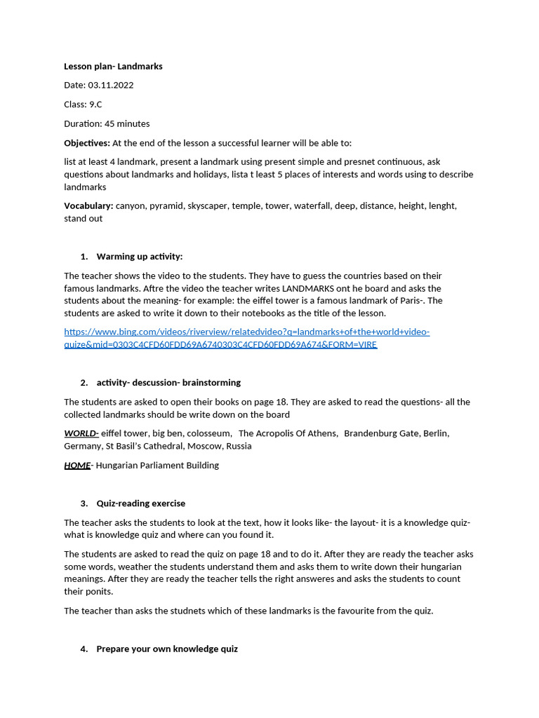 Lesson Plan 3.11 | PDF