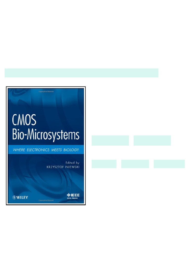CMOS Biomicrosystems Where Electronics Meet Biology 1st Edition ...