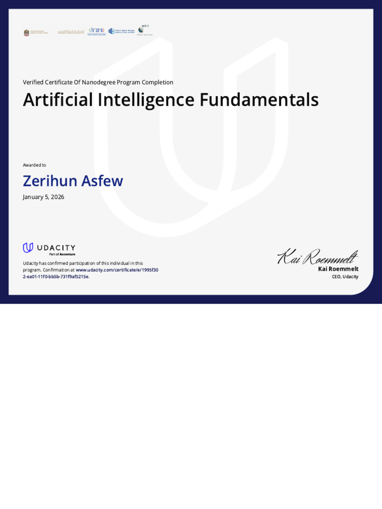 Zerihun Asfew Asrat Artificial Intelligence | PDF