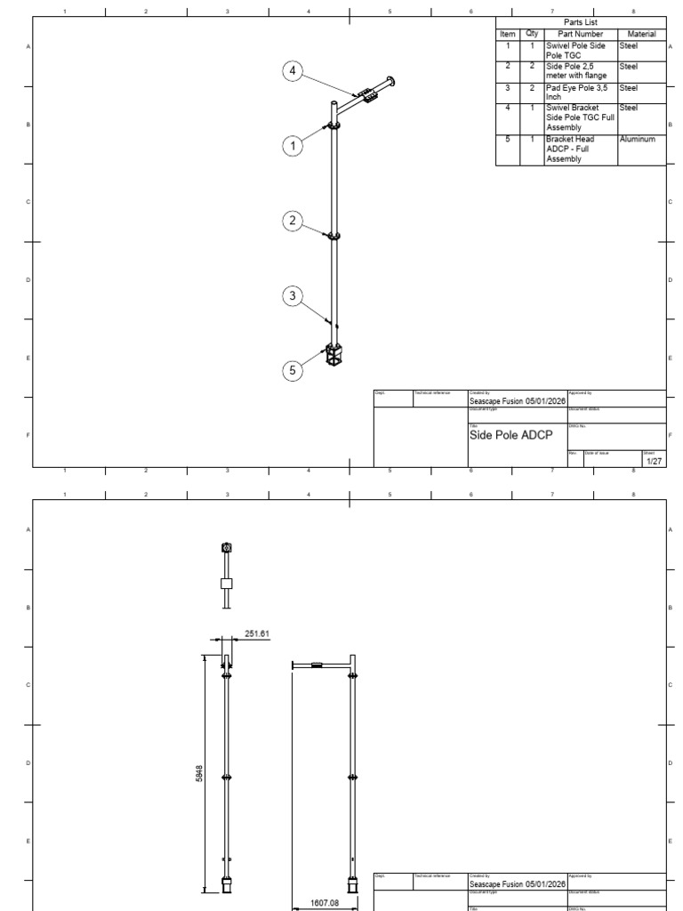 Side Pole ADCP Drawing v2 | PDF | Plumbing