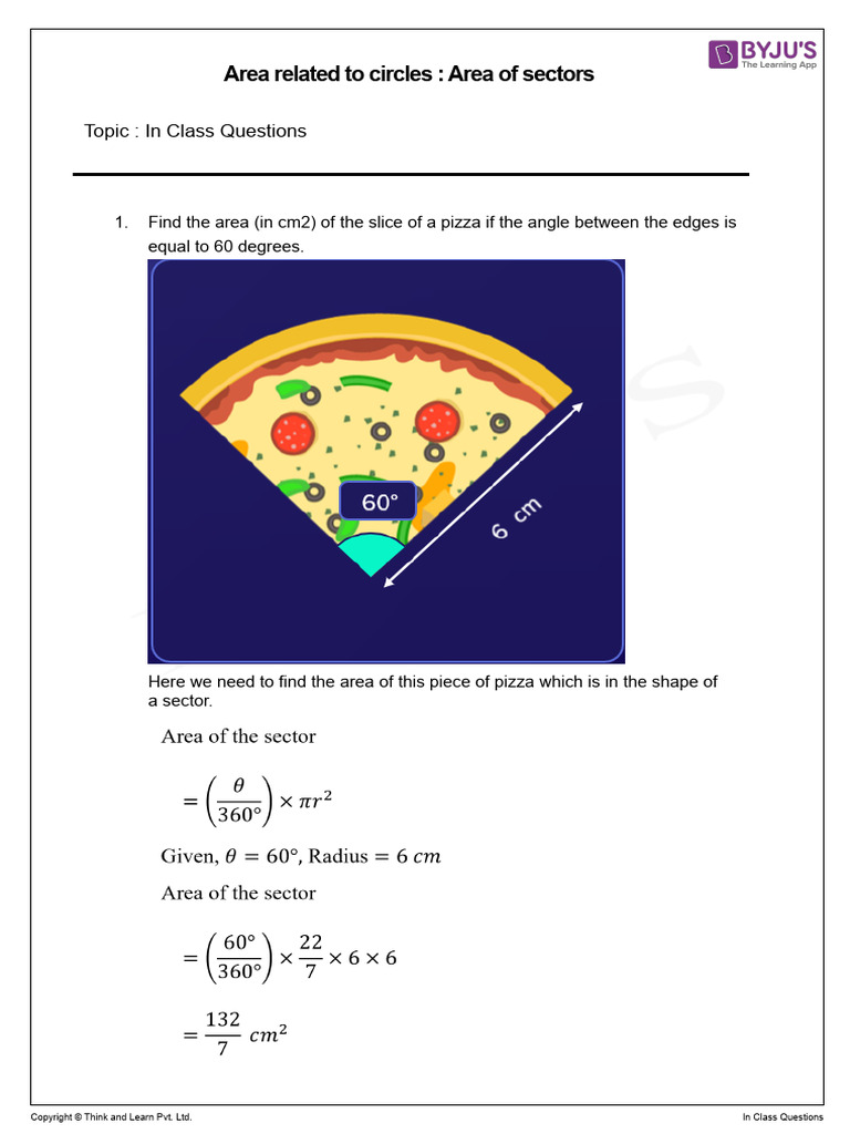Area and Radius of Circle Sectors | PDF