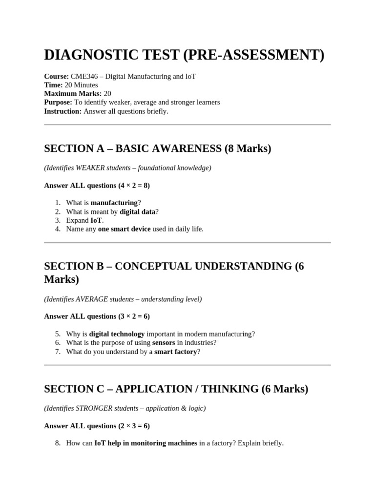 Diagnostic Test Dm&i | PDF