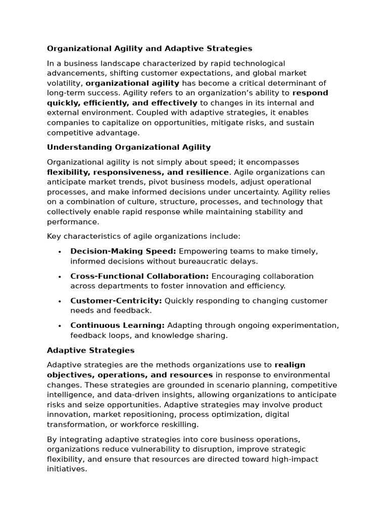 Enhancing Organizational Agility Strategies | PDF | Empowerment ...