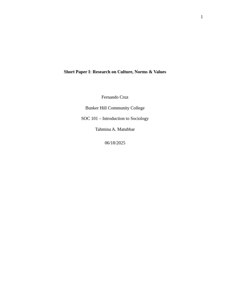 Draft for Short Paper I | PDF | Value (Ethics) | Community