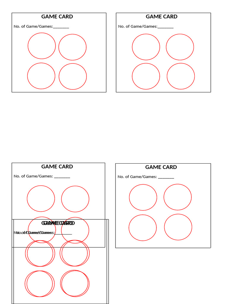 Game Card 4 Circles | PDF