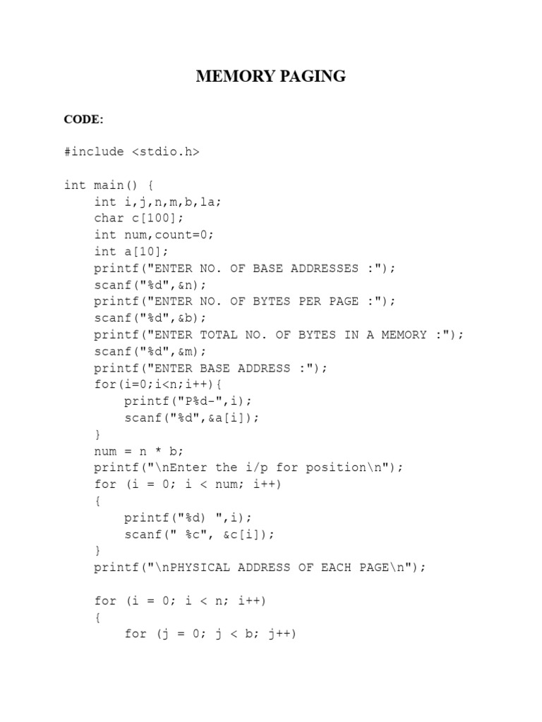 Memory Paging | PDF