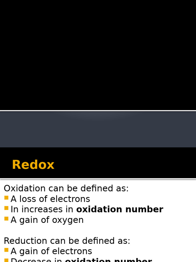 1. Redox | PDF | Redox | Chemistry