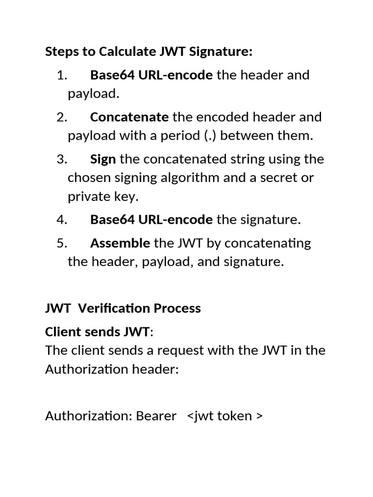 How to Calculate and Verify JWT Signature | PDF