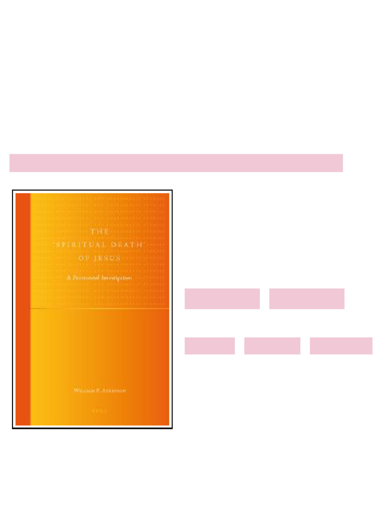 (Ebook) The 'Spiritual Death' of Jesus : A Pentecostal Investigation by ...