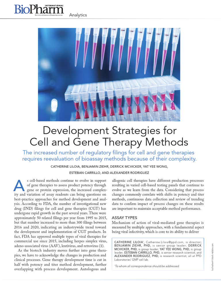 Cell and Gene Therapy Assay Strategies | PDF | Assay | Molecular Biology