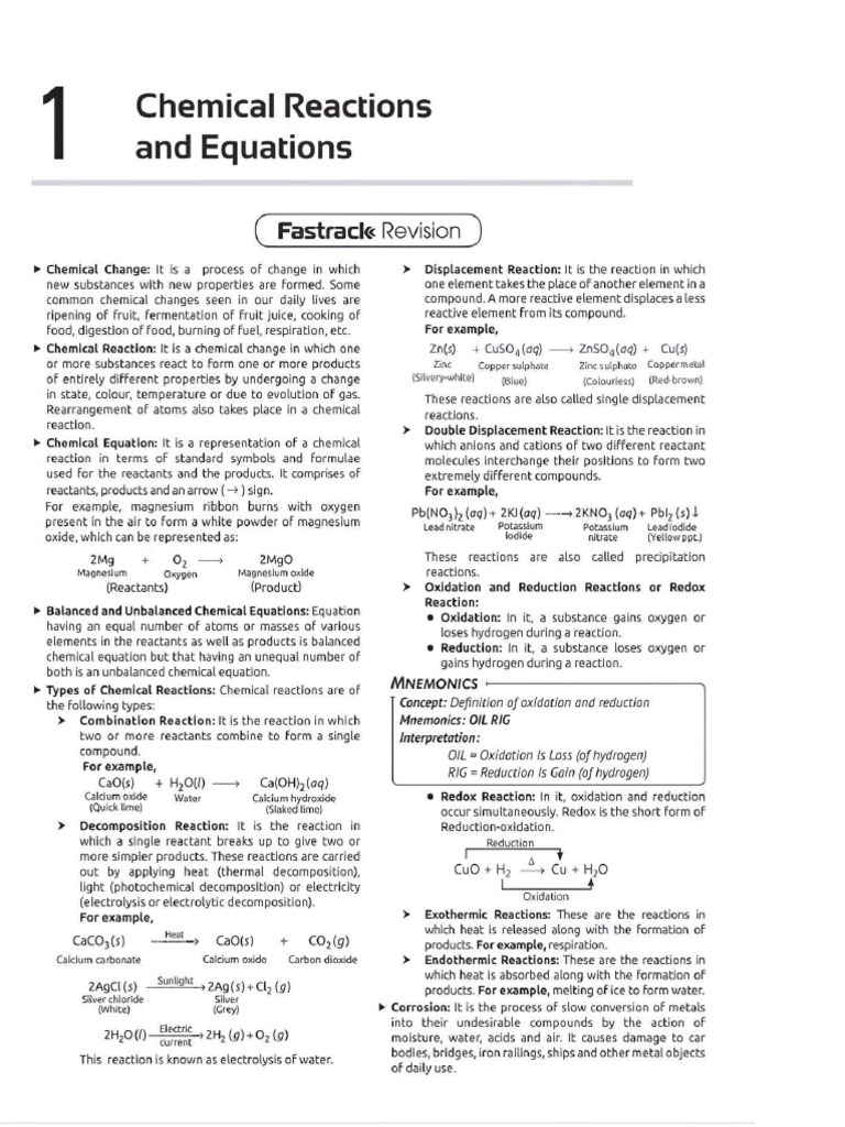 X - Chemical Equations and Reactions | PDF