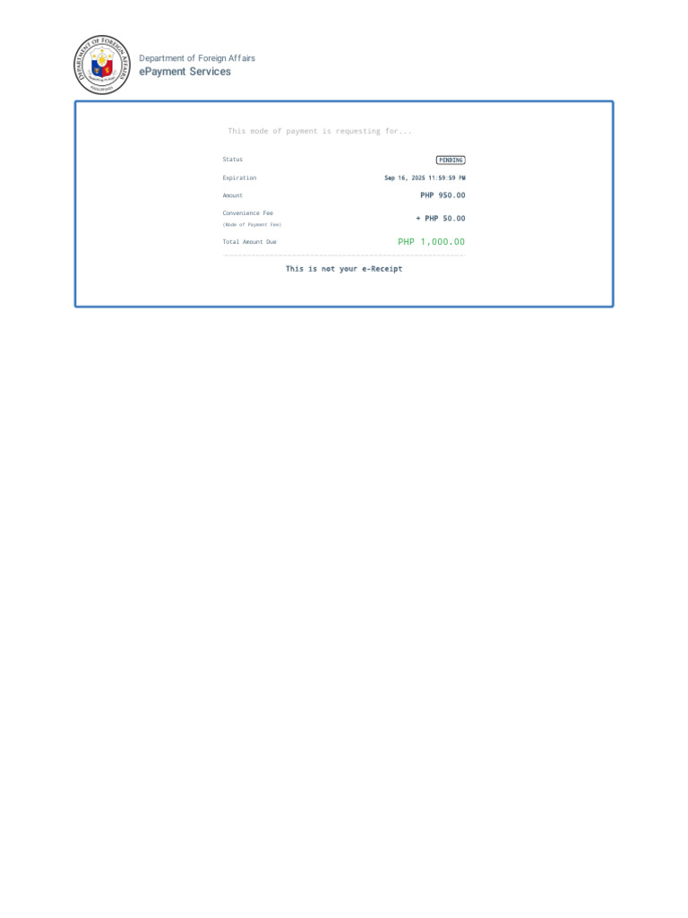Department of Foreign Affairs _ Payment Facility | PDF