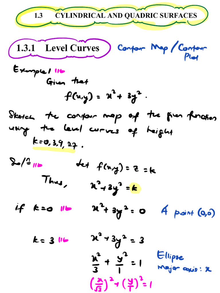 1.3 Cylindrical_Quadric Surfaces 01-02-07P | PDF | Sphere | Euclidean ...