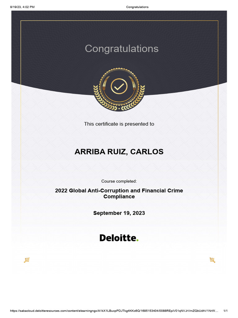 Certificate_Anti Corruption Copy | PDF
