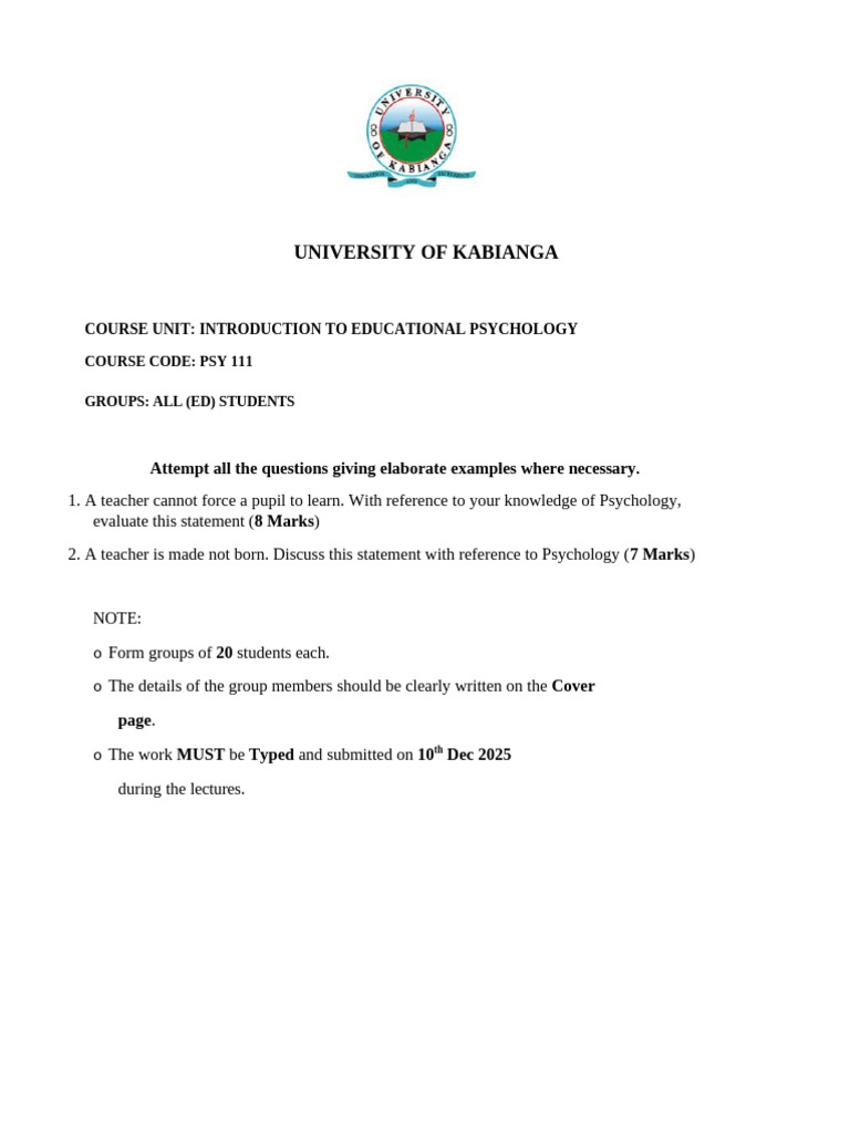 PSY 111 CAT 1 3 | PDF