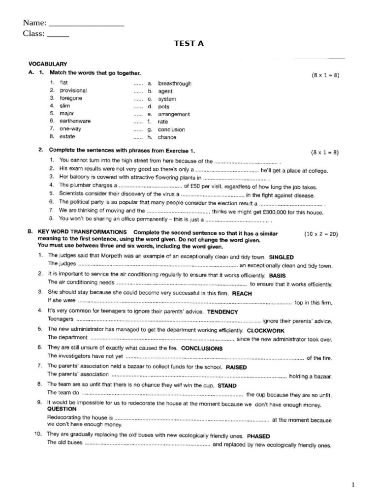 Test A | PDF