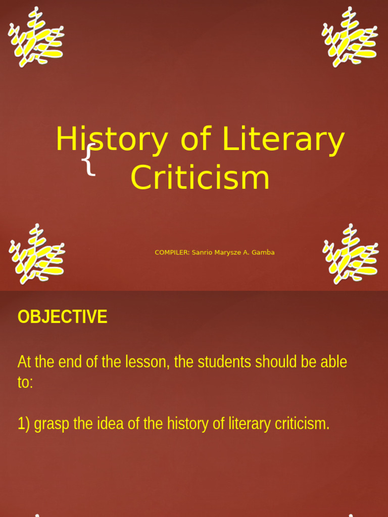 History of Literary Criticism | PDF