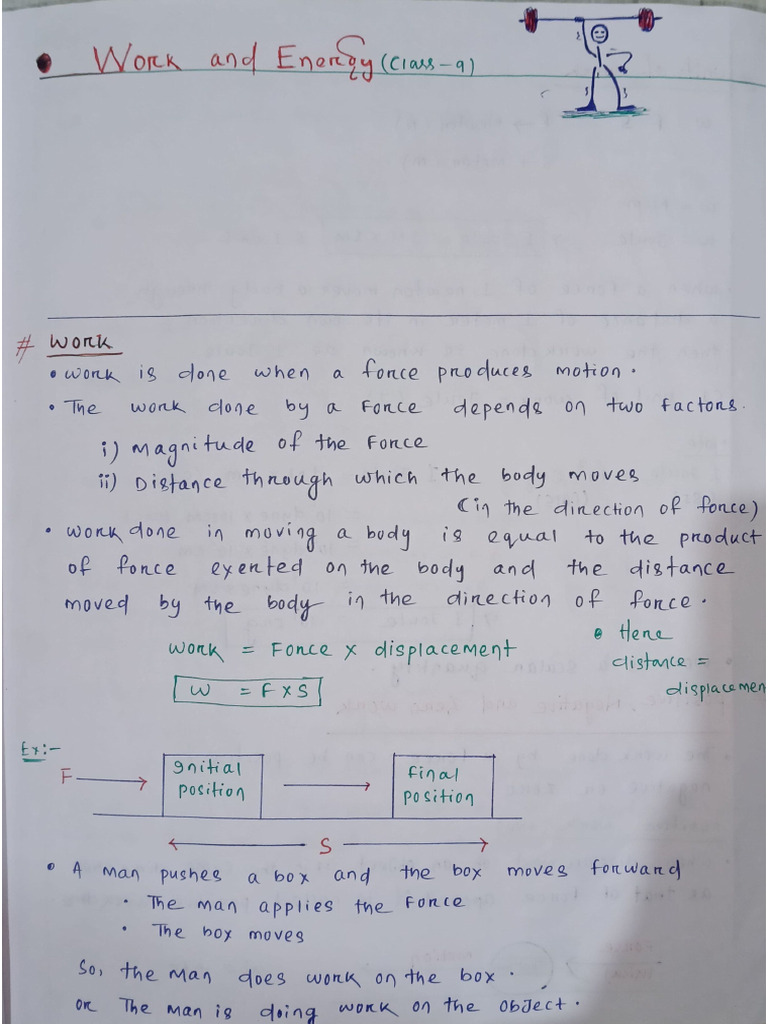 Work Energy Power Class 9 | PDF