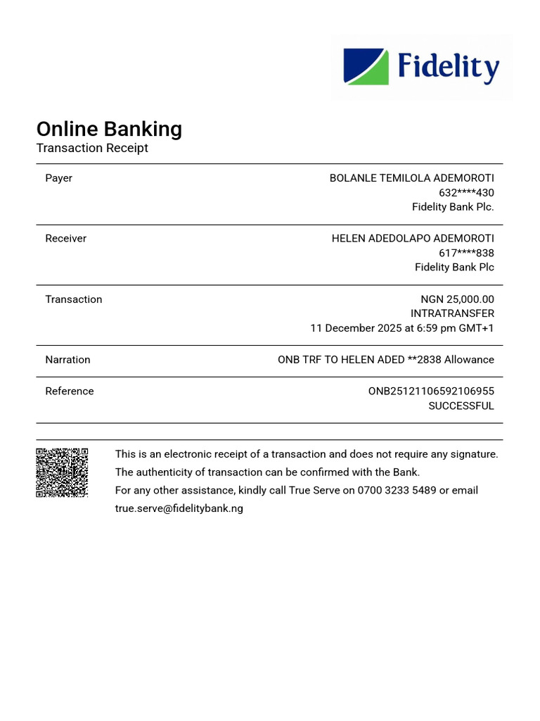 Online Banking Transaction Receipt | PDF