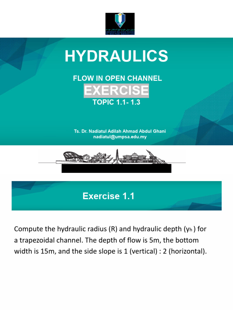 BAA2323 Hydraulic_Topic 1.1-1.3 (Exercise) | PDF | Liquids | Chemical Engineering