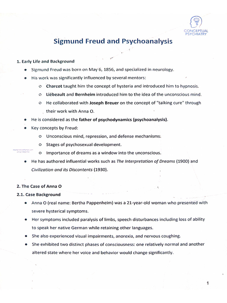 Sigmund Freud and Psychoanalysis | PDF