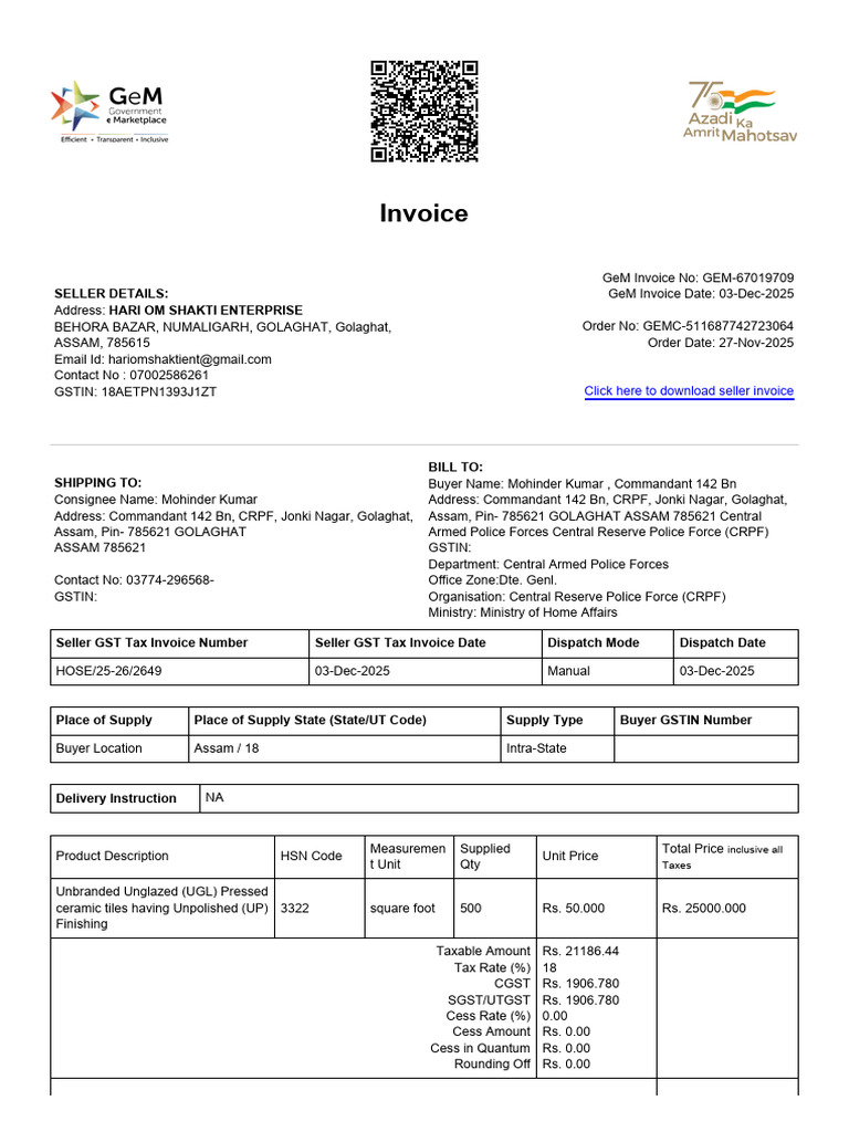 SWVBT25qL3FGTVg1eVdmNDlJT1dodz09 Invoice (1) | PDF | Invoice | Taxes