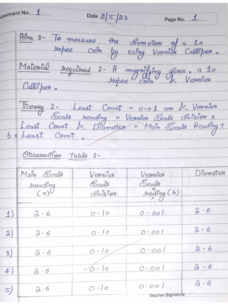 Practical File For Class 11th Physics | PDF