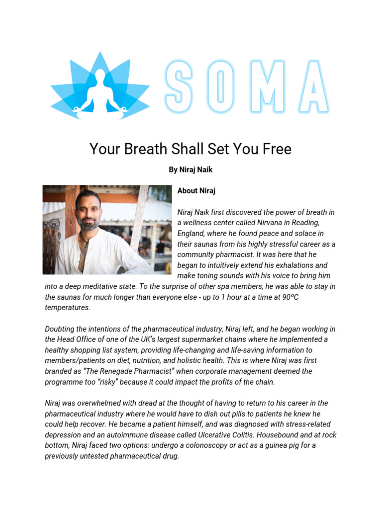 Niraj Naik - Your Breath Shall Set You Free | PDF | Heart Rate | Breathing