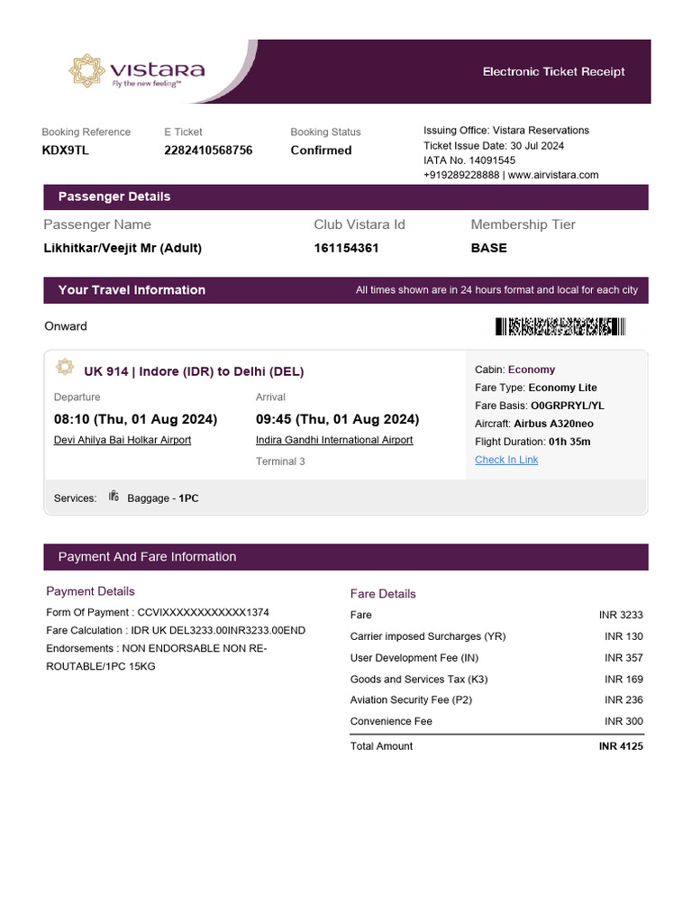 Your Electronic Ticket-EMD Receipt | PDF | Credit Card | Aviation