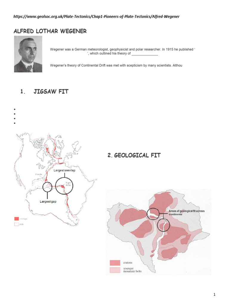 Module 7 Reading 3 - Wegener and Hess - Evidence of Continental Drift ...