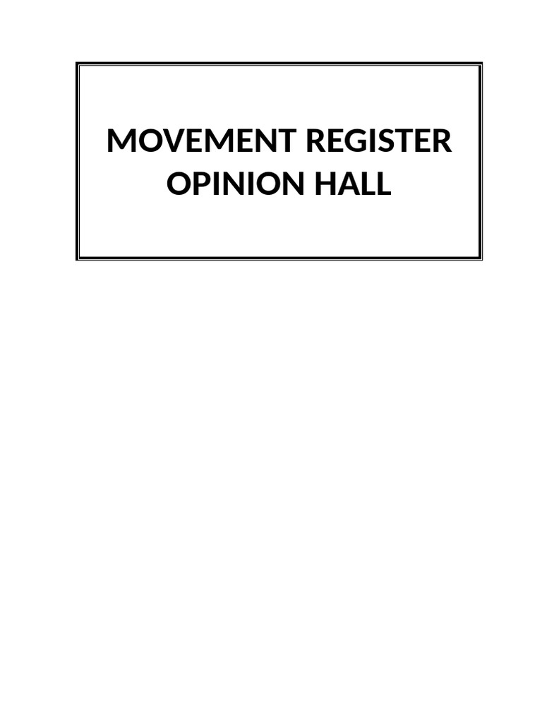 Movement Register Lable | PDF