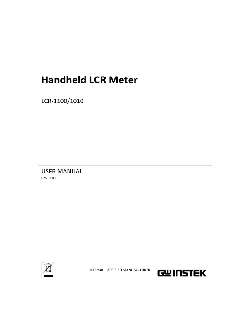 LCR-1000 User Manual Rev 1 | PDF | Power Supply | Electrical Engineering