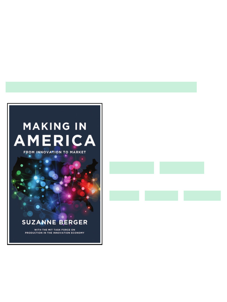 Making in America From Innovation to Market By Suzanne Berger Suzanne ...
