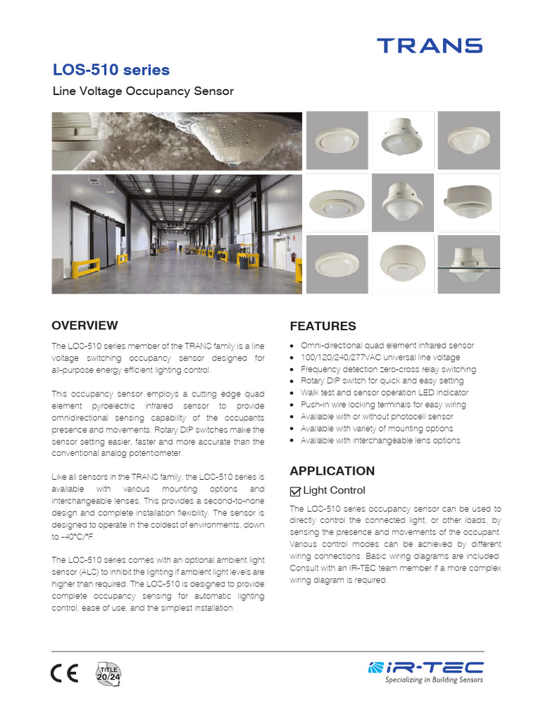 Occupancy Sensor LOS 510 | PDF | Lighting | Sensor