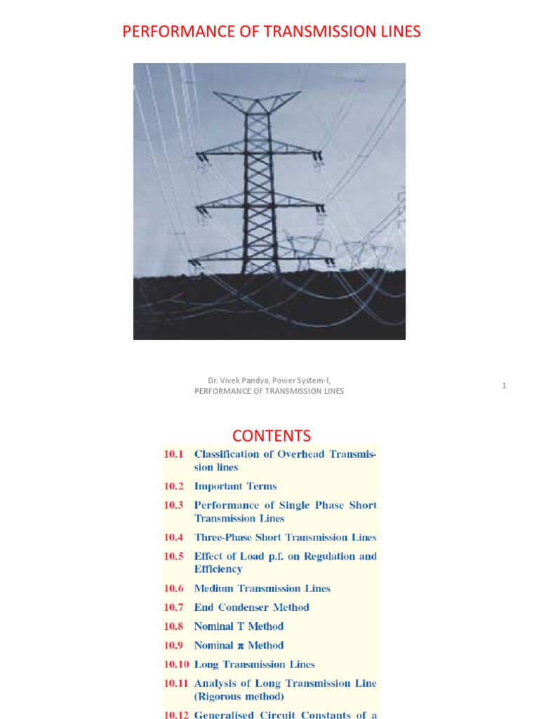 Performance of Transmission Lines | PDF | Electric Power Transmission ...