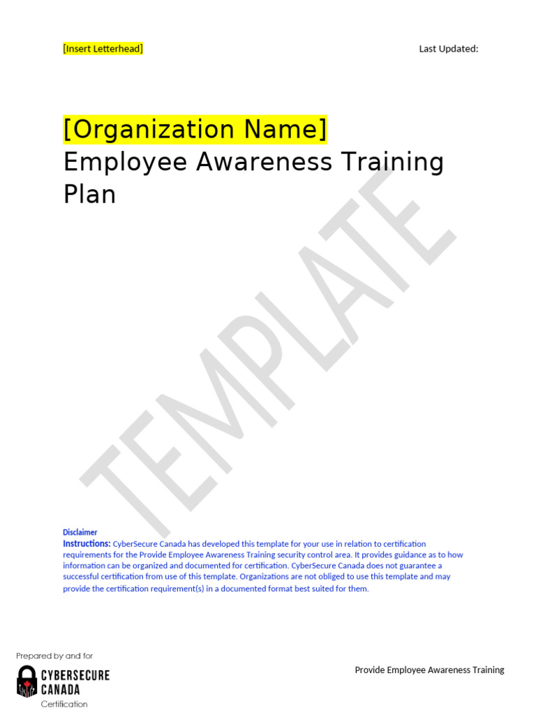 Employee Awareness Training Plan Template | PDF | Phishing | Malware