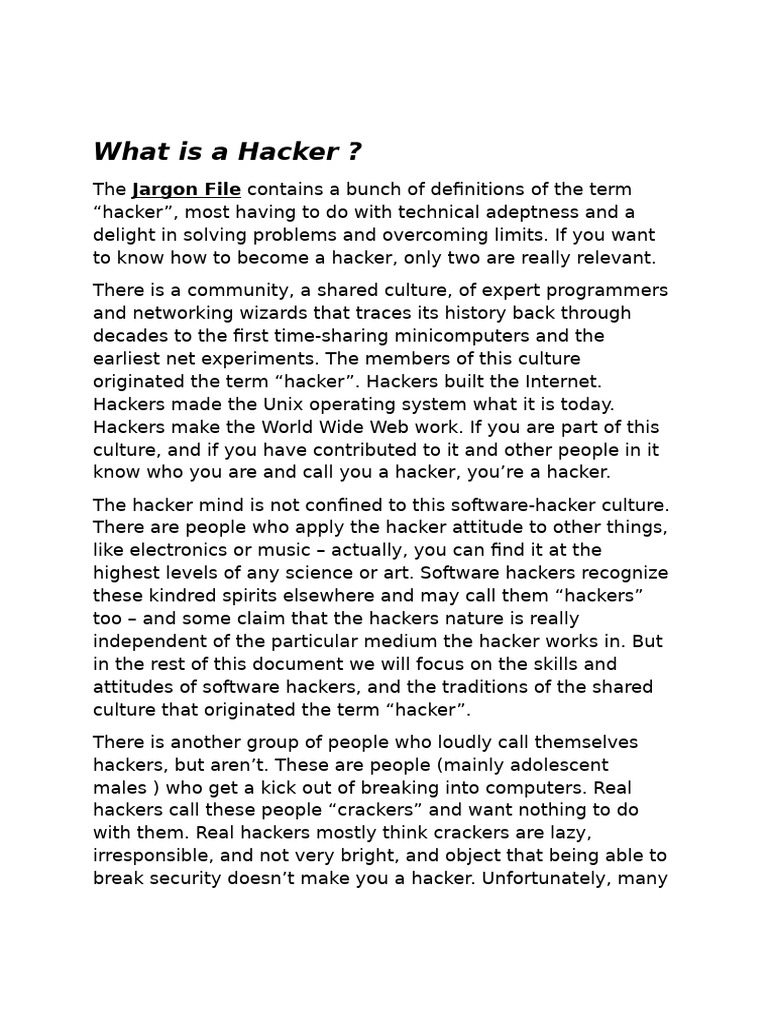 What-is-a-Hacker | PDF