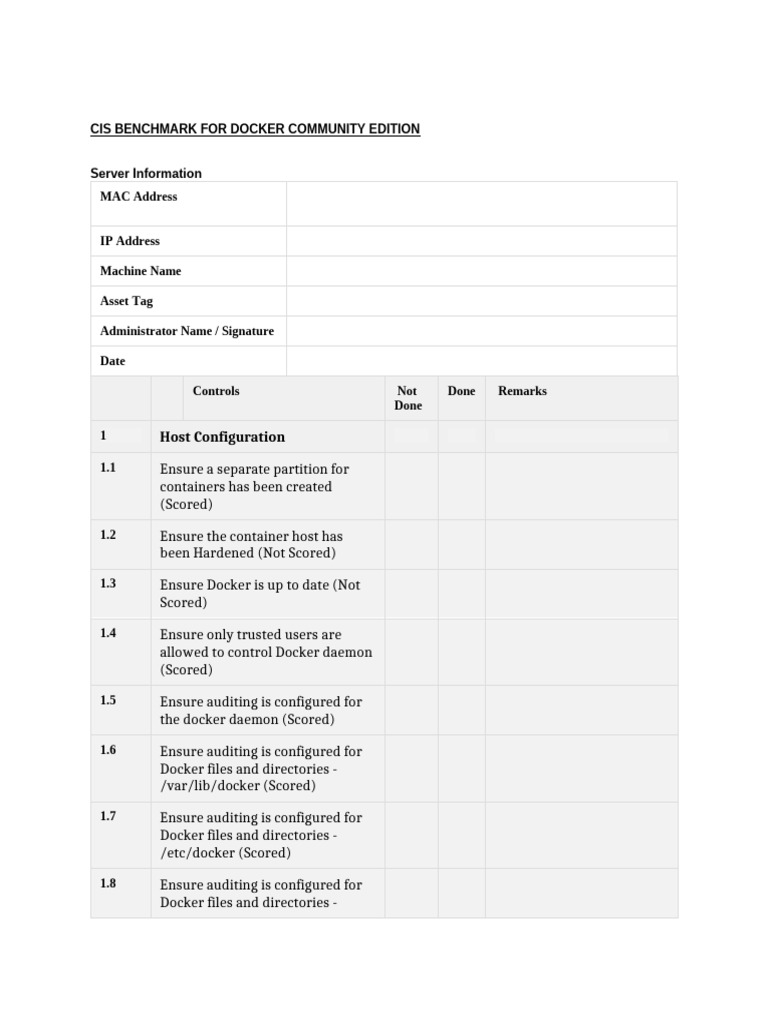 Docker Security Benchmark Guide | PDF | Operating System Families ...