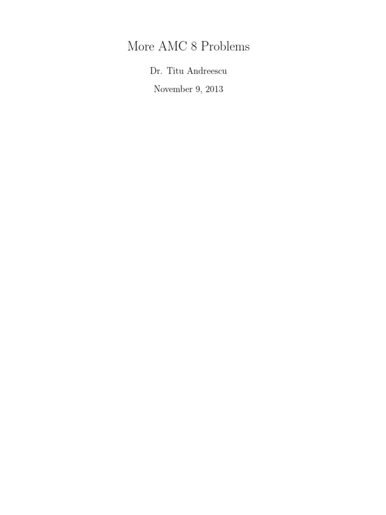 AMC 8 Problem Solutions Explained | PDF | Numbers | Elementary Mathematics