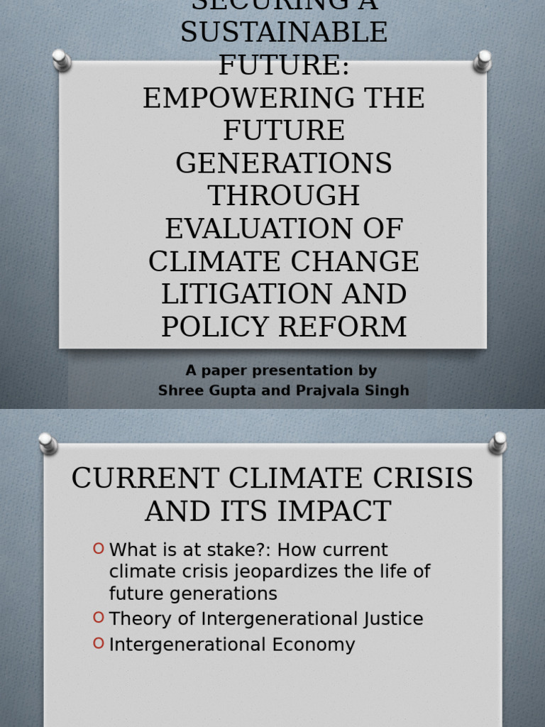 Future Generations and Climate Justice | PDF