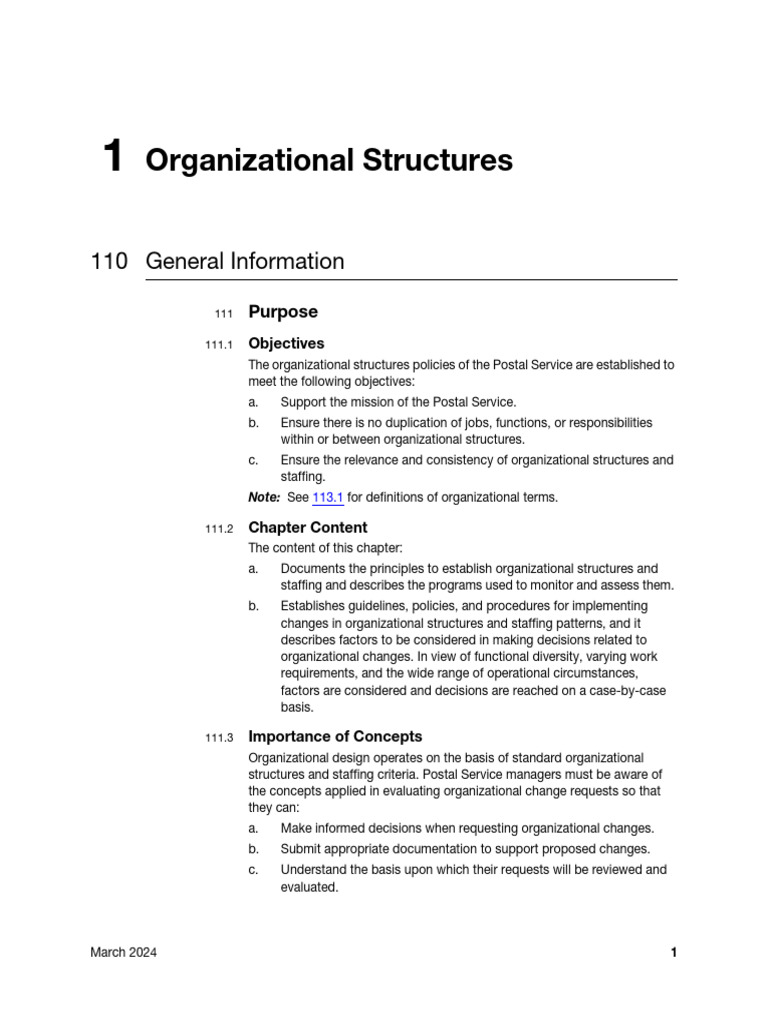 Postal Service Organizational Structures | PDF | Organizational ...