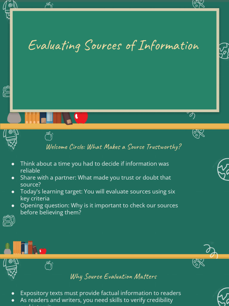 Evaluating Information Sources Effectively | PDF | Credibility | Cognition