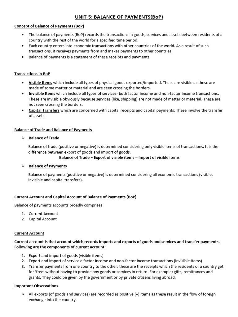 Balance of Payments (1) | PDF | Exchange Rate | Currency Appreciation ...