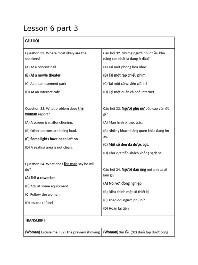 Toeic Part 3 | PDF