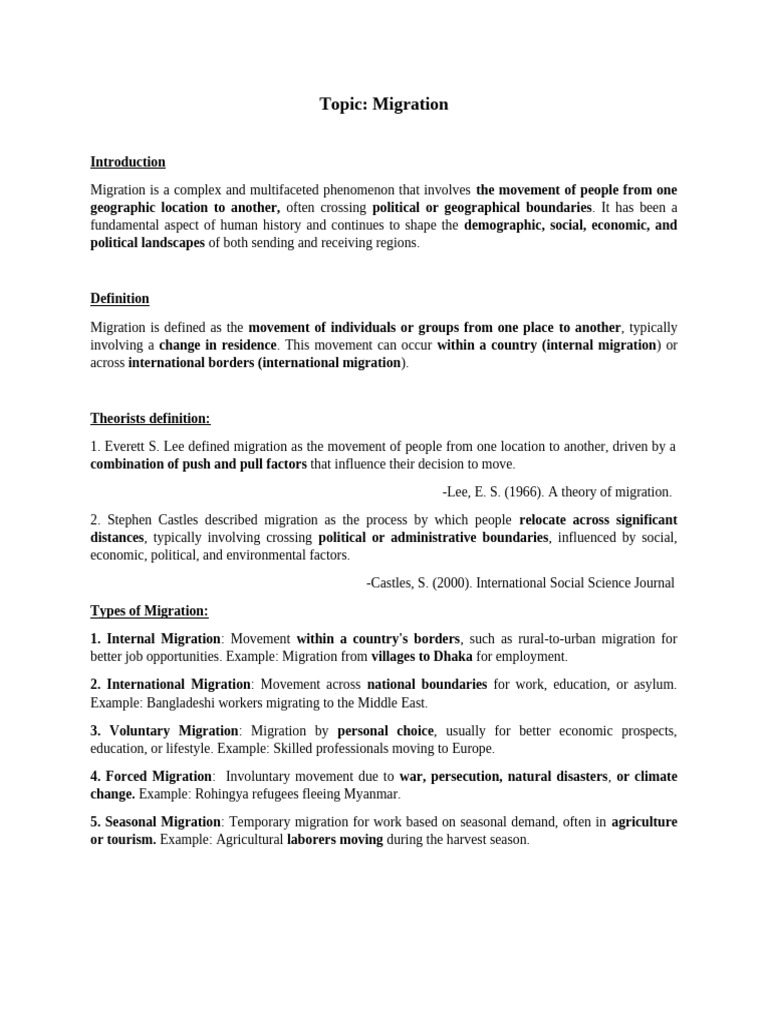 Migration | PDF | Human Migration | Immigration